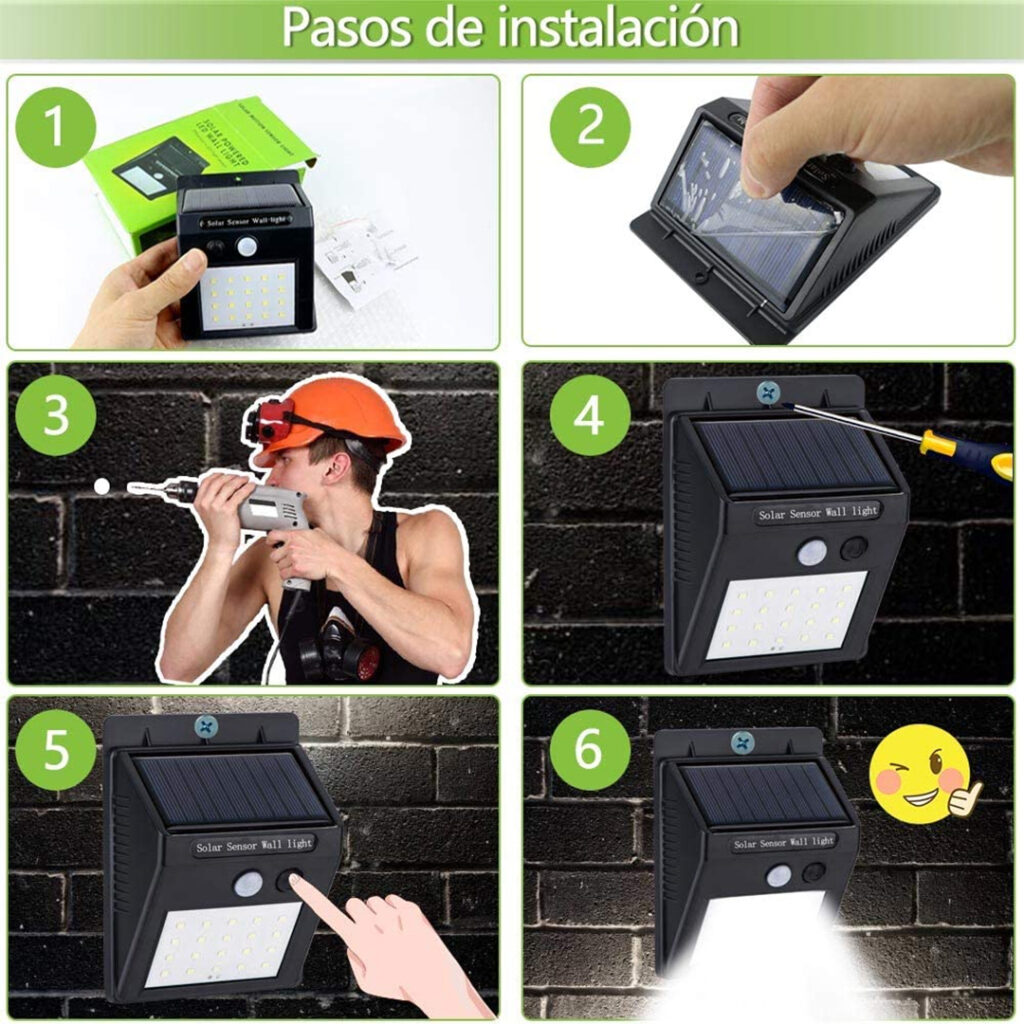 Foco Solar 20 Led Sensor De Movimiento - FullStore